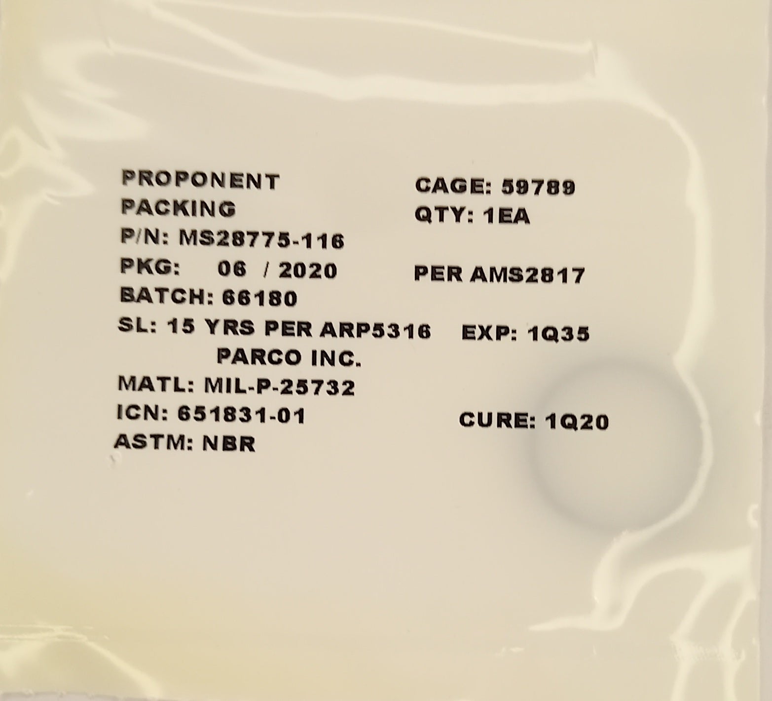 MS28775-116 – Cradle Aeronautics LLC